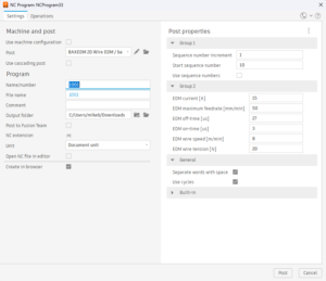 Post processor for Autodesk Fusion 360 – BaxEDM